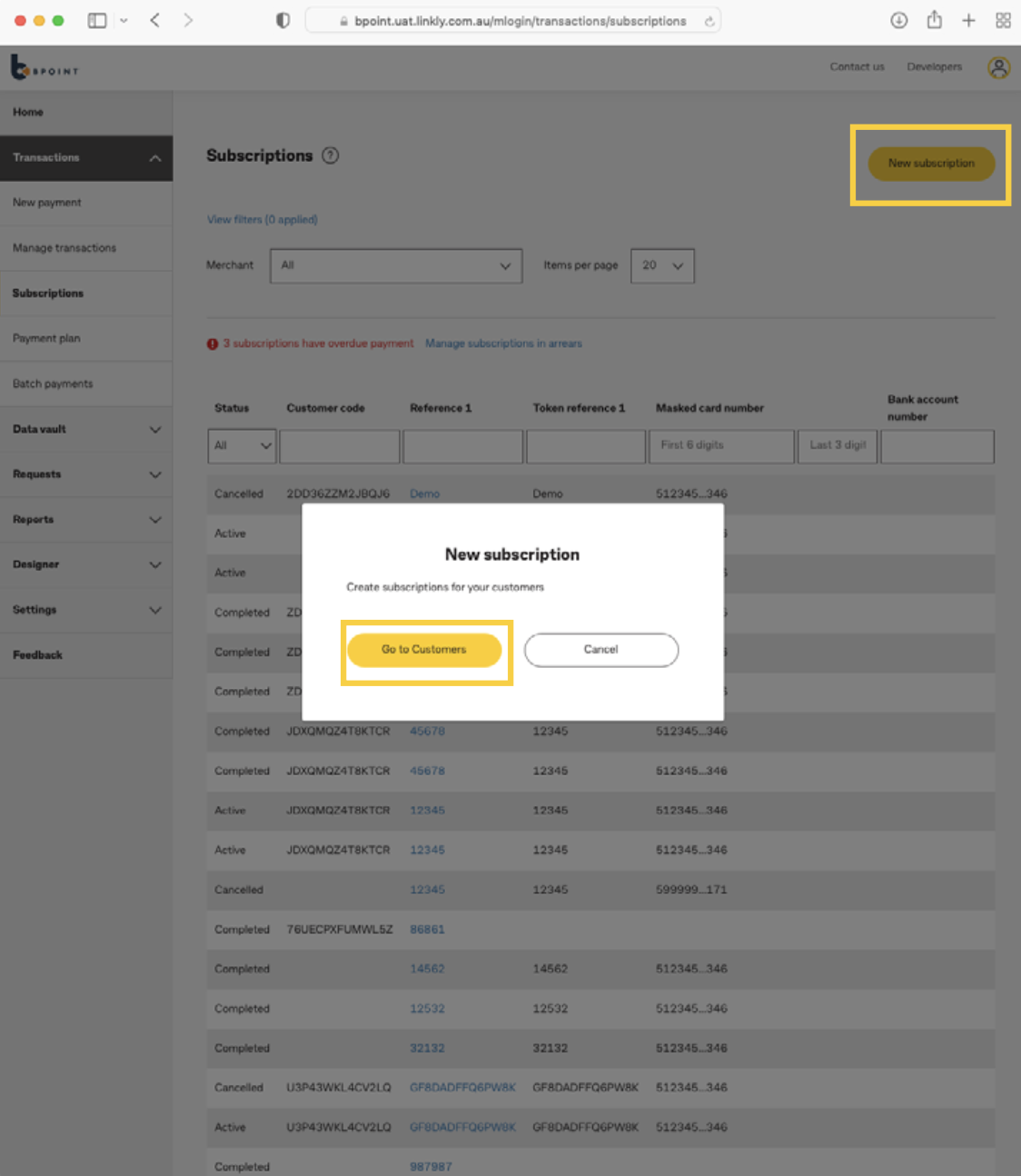 Subscriptions - How to guide – BPOINT