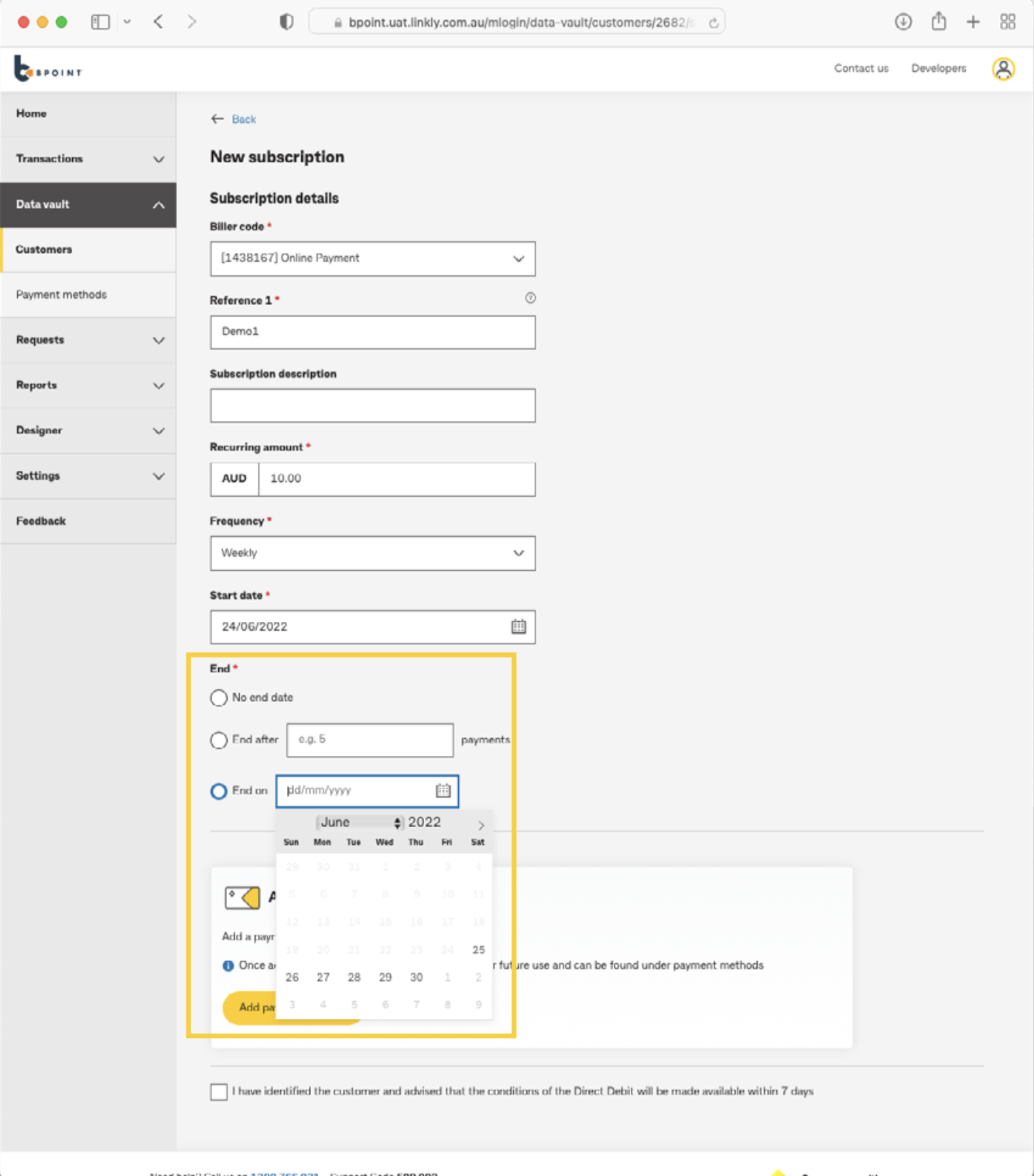 Subscriptions - How to guide – BPOINT