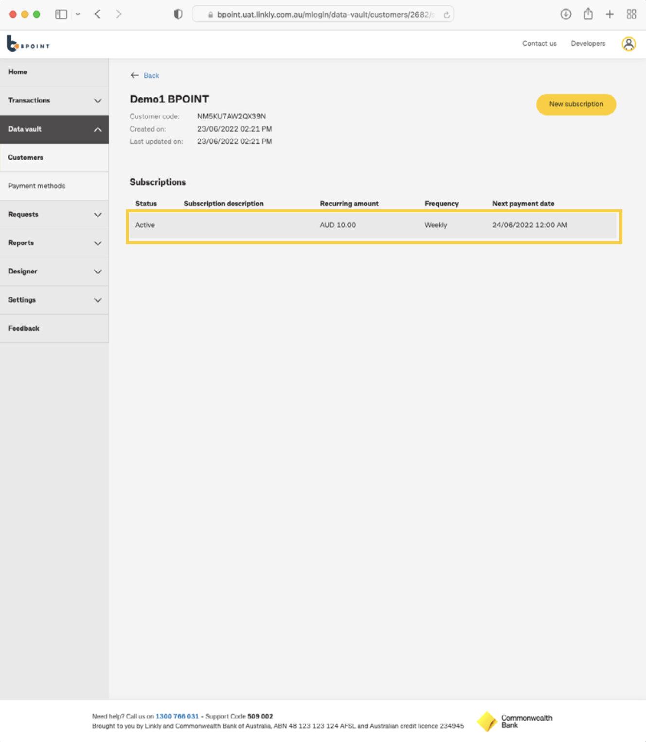 Subscriptions - How to guide – BPOINT