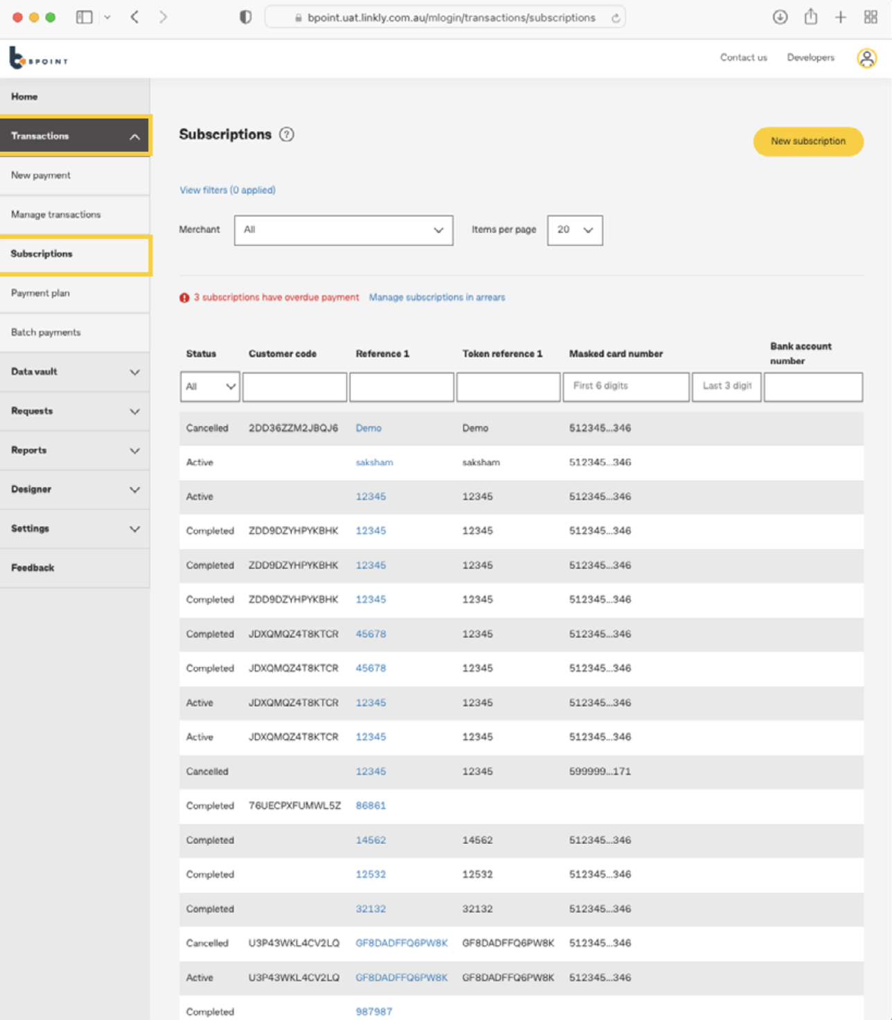 Subscriptions - How to guide – BPOINT