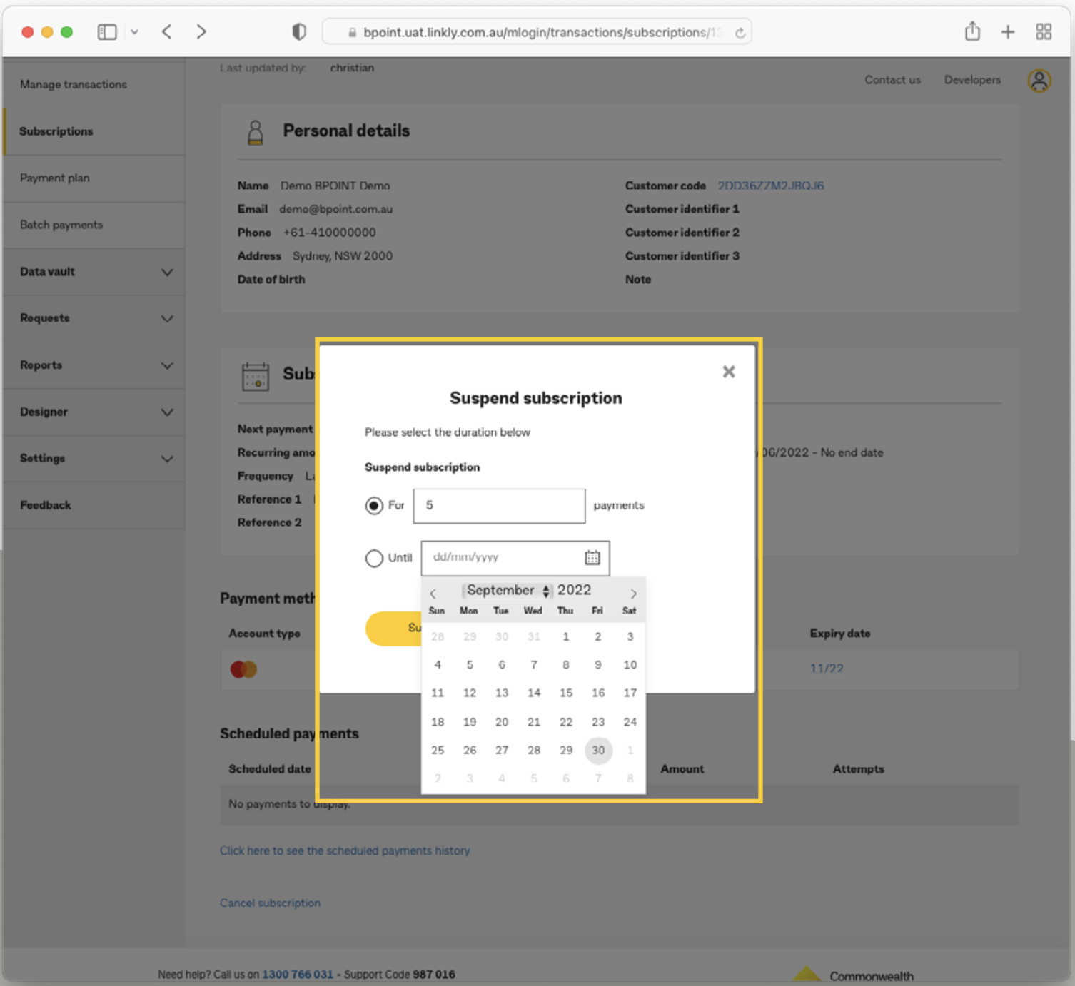 Subscriptions - How to guide – BPOINT
