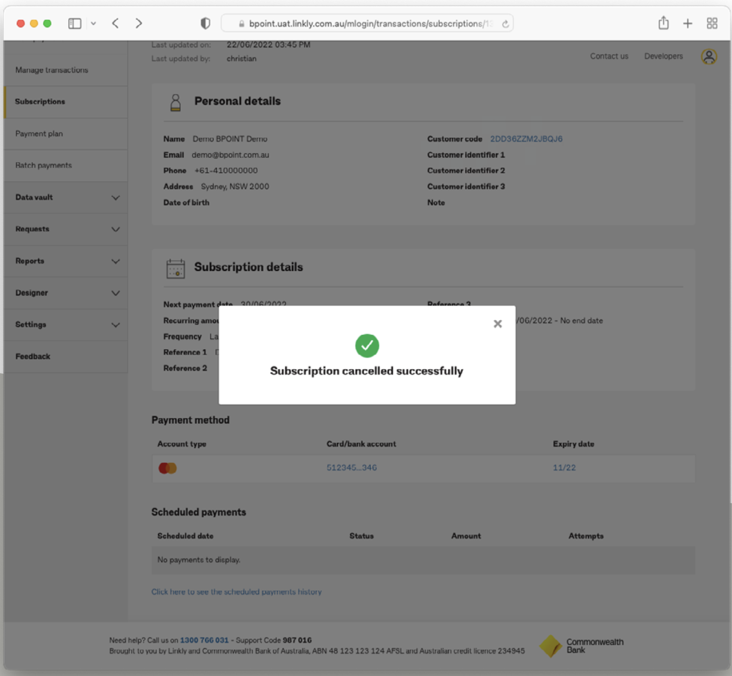 Subscriptions - How to guide – BPOINT
