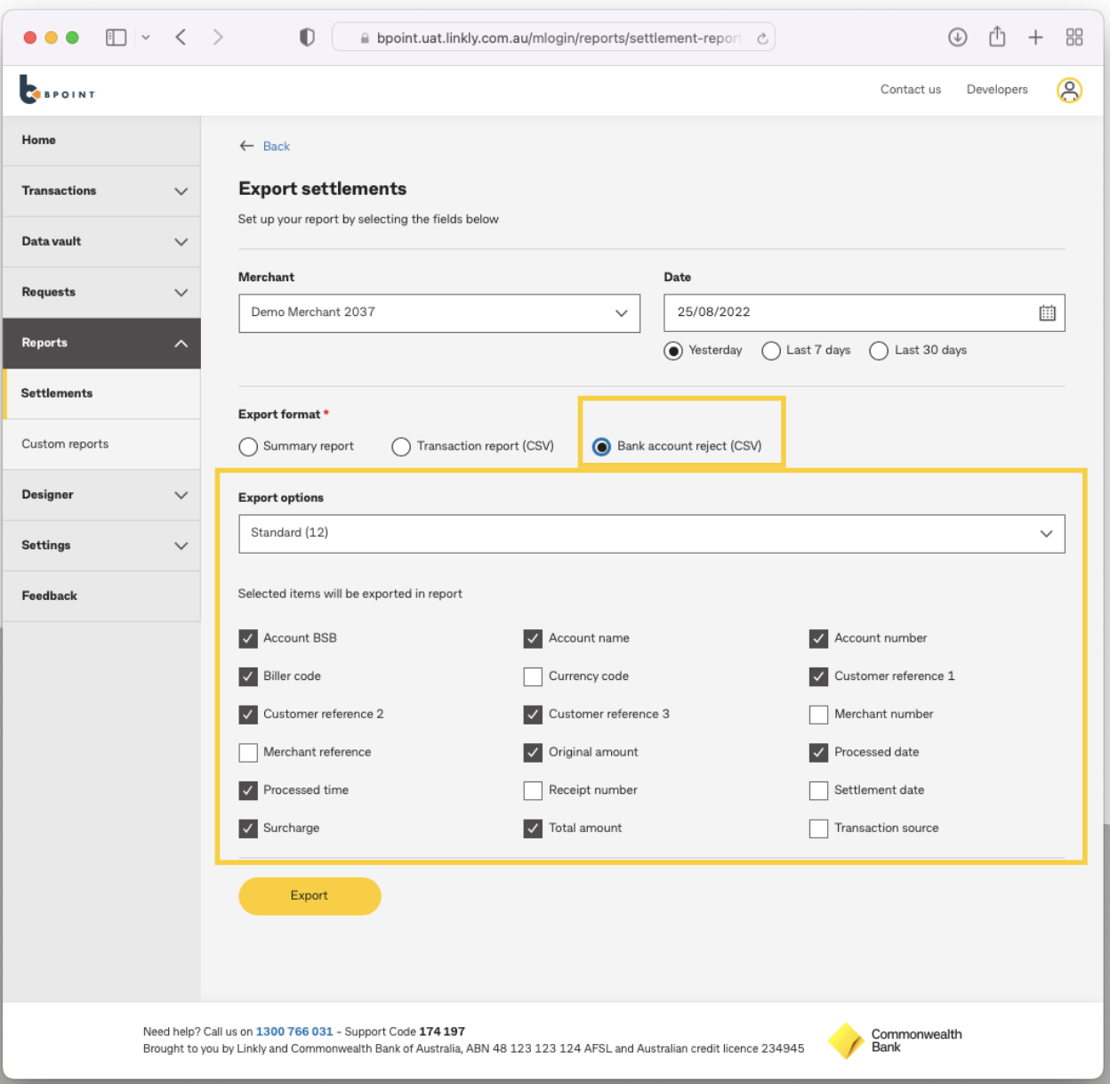 Settlements - How to guide – BPOINT