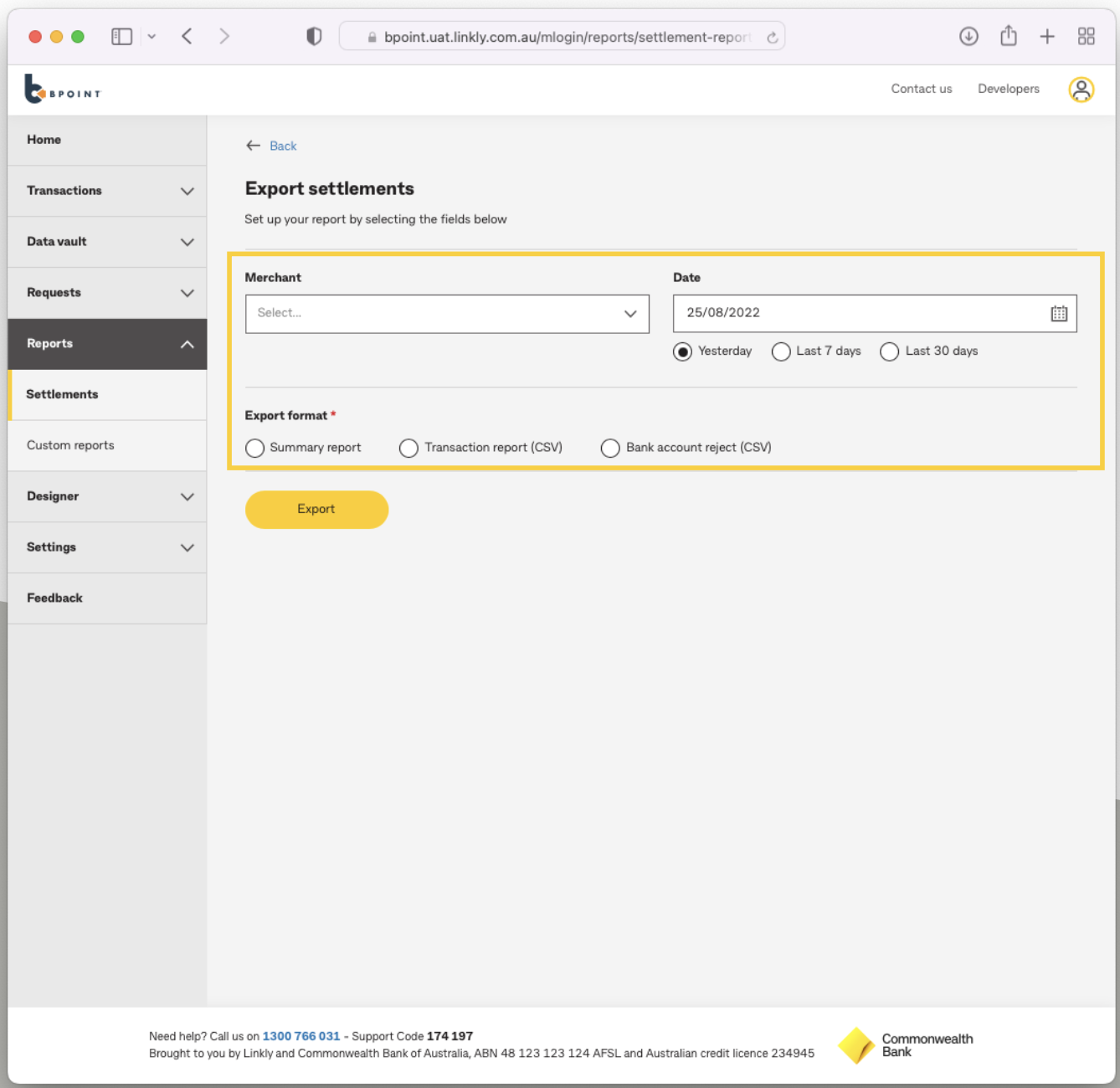 Settlements - How to guide – BPOINT