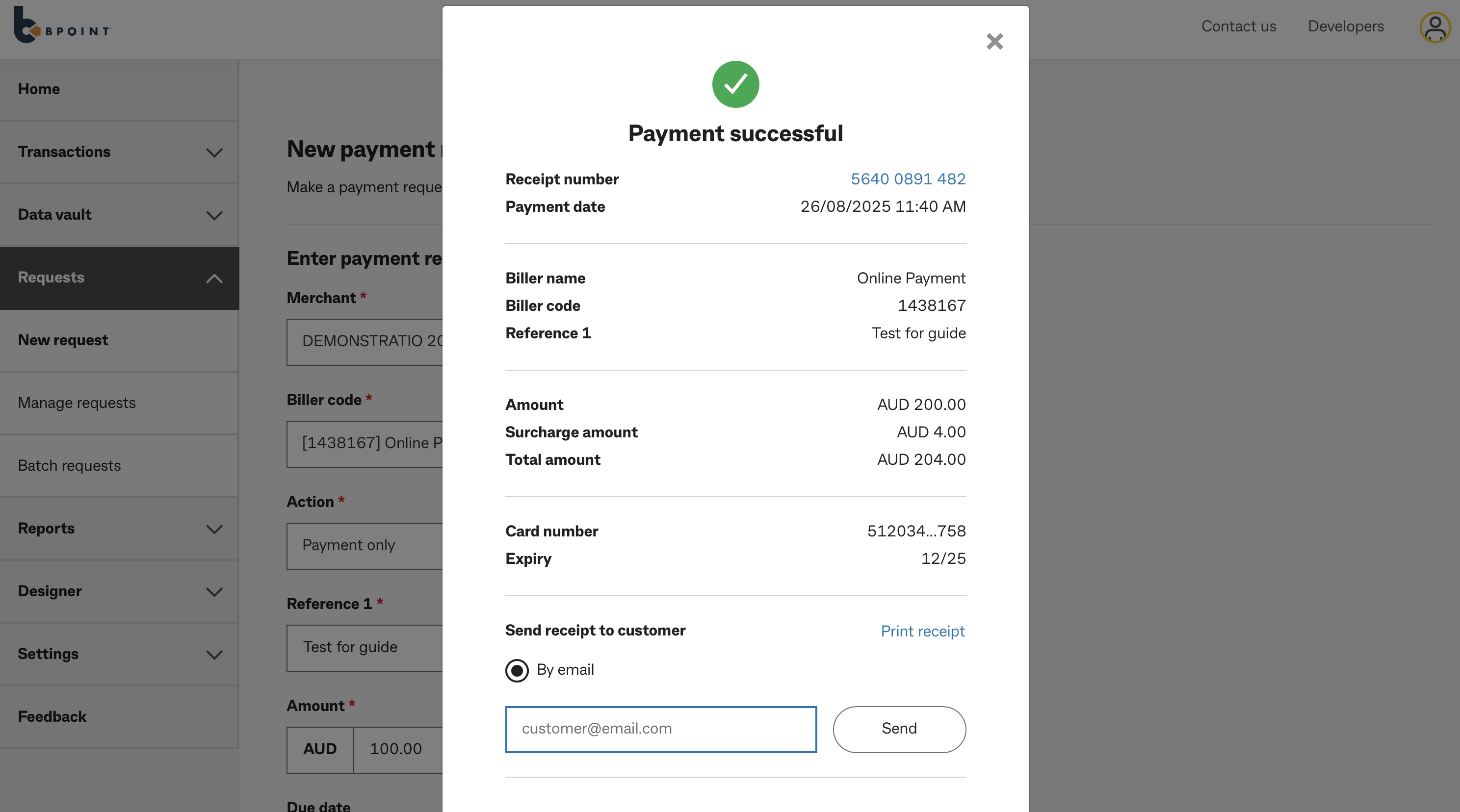 Payment Request - How to guide – BPOINT