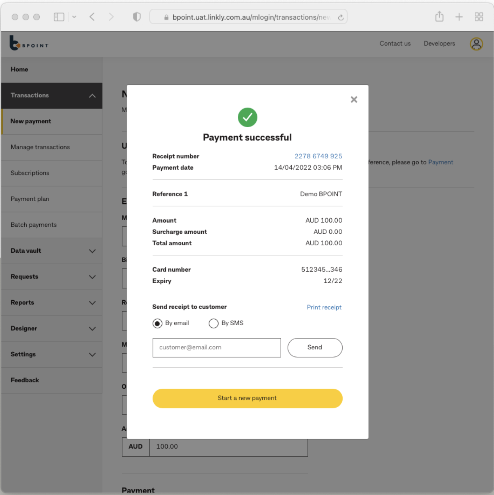 New Payment - How to guide – BPOINT