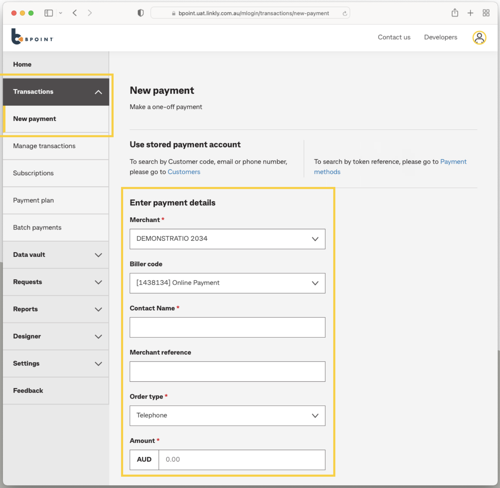 New Payment - How to guide – BPOINT