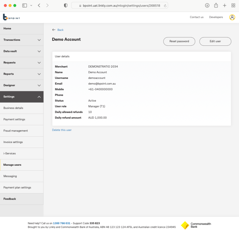 Manage Users - How to guide – BPOINT