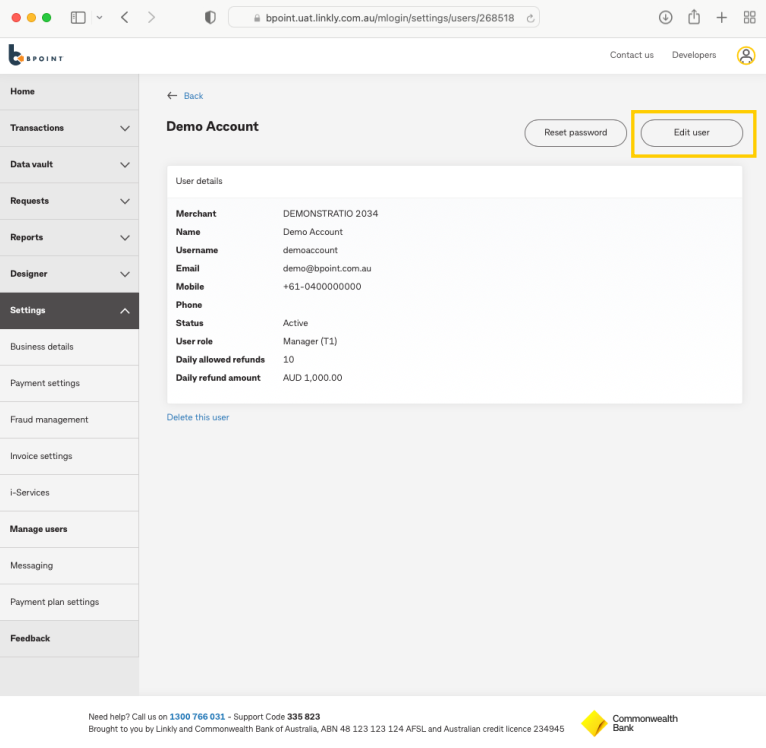 Manage Users - How to guide – BPOINT