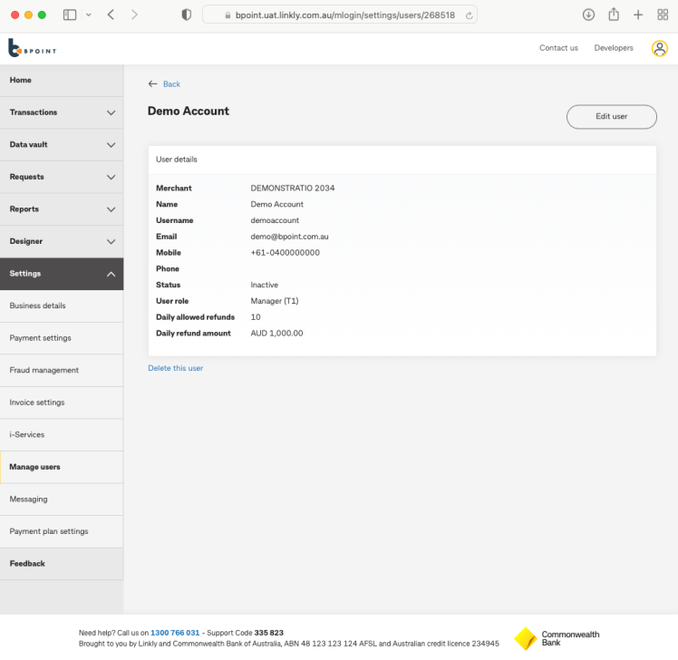 Manage Users - How to guide – BPOINT