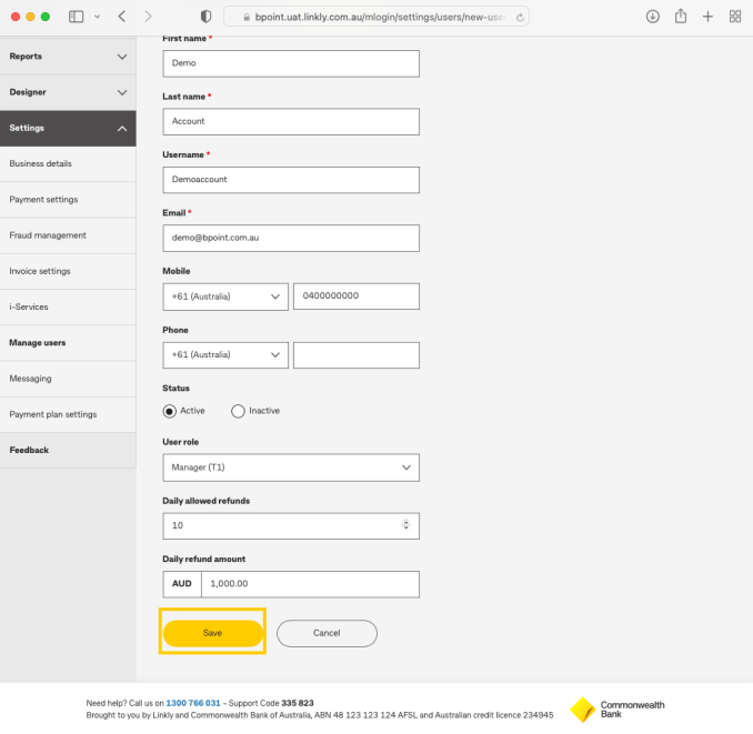 Manage Users - How to guide – BPOINT