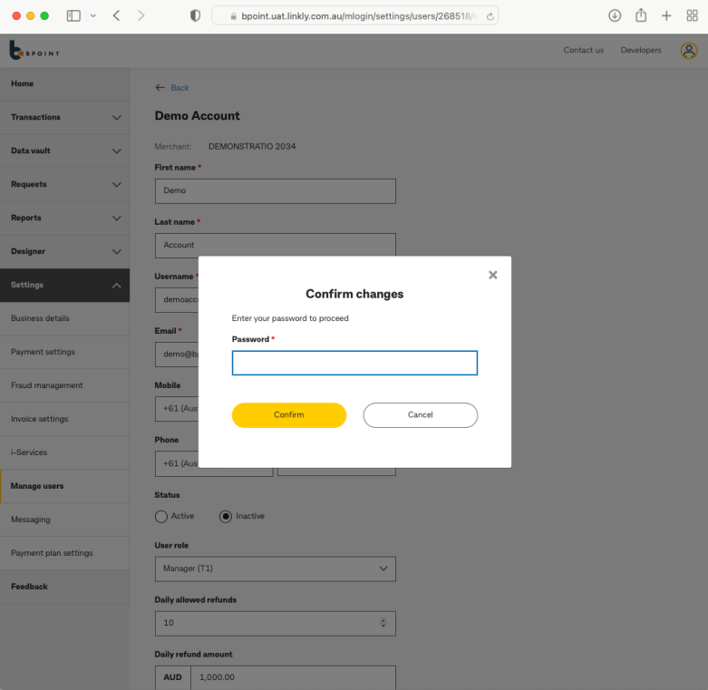 Manage Users - How to guide – BPOINT
